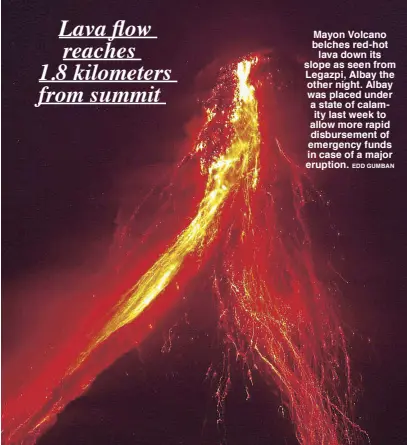Mayon begins spewing lava - PressReader