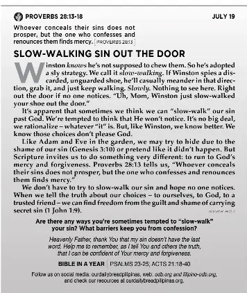 SLOW-WALKING SIN OUT THE DOOR - PressReader