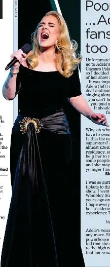 Poor show ...Adele’s fans are too noisy - PressReader