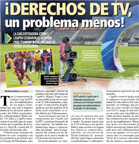 ¡DERECHOS DE TV, un problema menos! - PressReader