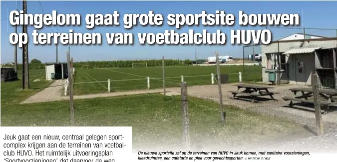 Gingelom gaat grote sportsite bouwen op terreinen van voetbalclu­b HUVO ...