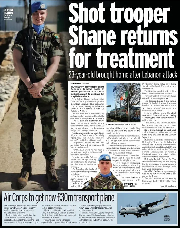 Shot trooper Shane returns for treatment - PressReader