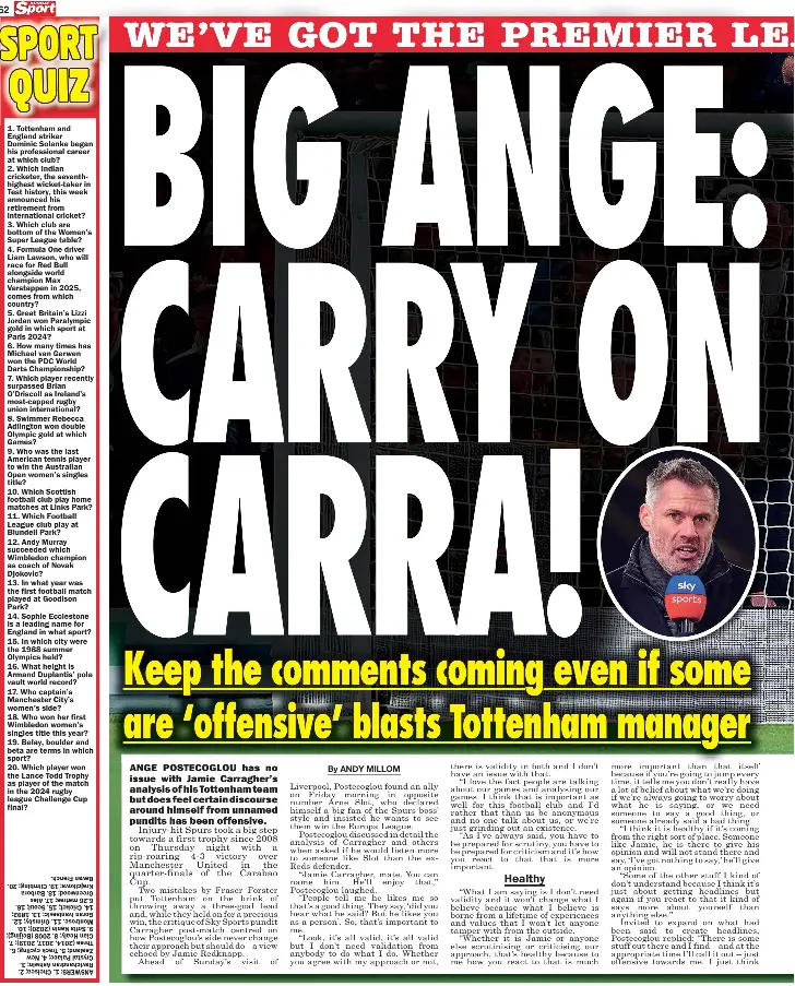 BIG ANGE: CARRY ON CARRA! - PressReader