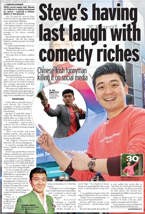 Steve’s having last laugh with comedy riches Chinese-irish funnyman killing it on social media ...