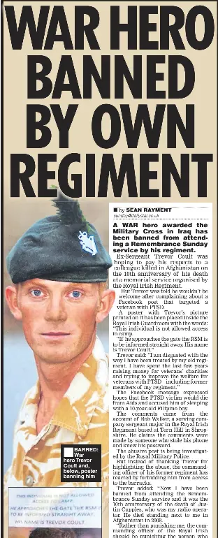 WAR HERO BANNED BY OWN REGIMENT - PressReader