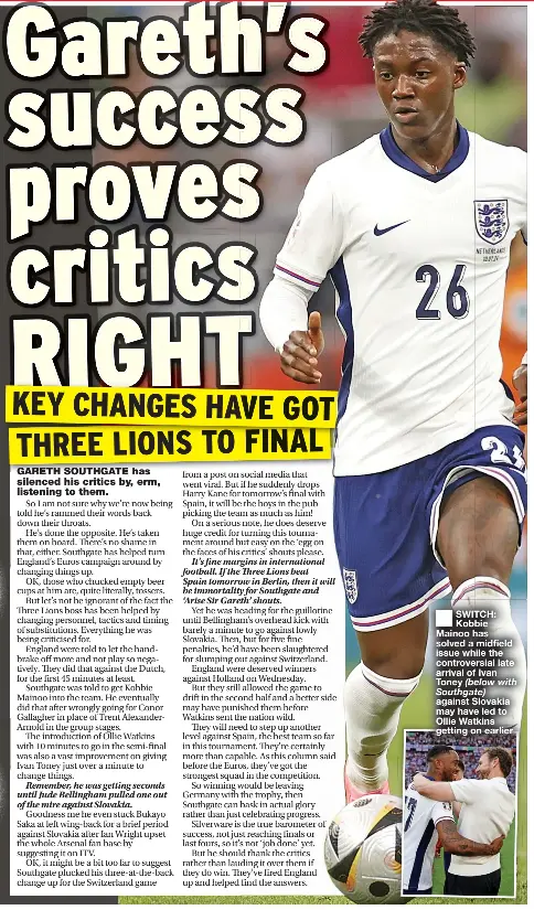 Gareth’s success proves critics RIGHT - PressReader