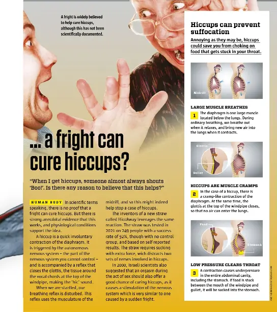 a fright can cure hiccups? Hiccups can prevent suffocatio­n - PressReader