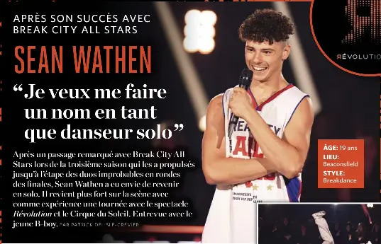 SEAN WATHEN «Je veux me faire un nom en tant que danseur solo ...