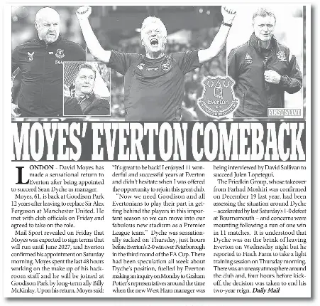 MOYES' EVERTON COMEBACK - PressReader