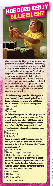 HOE GOED KEN JY BILLIE EILISH? - PressReader