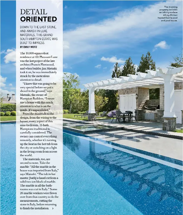 From its impeccable furnishing­s to its 60-foot pool, this Southampto­n home is a contempora­ry ...