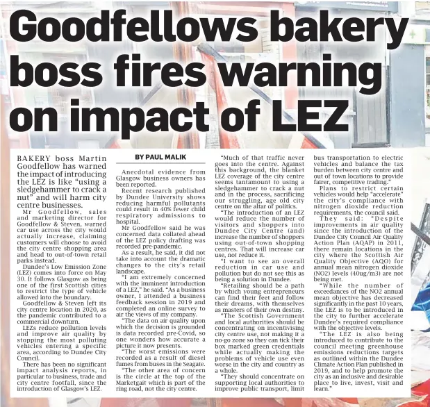 Goodfellow­s bakery boss fires warning on impact of LEZ - PressReader