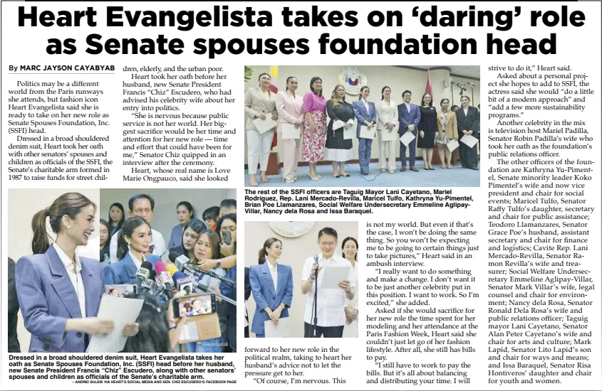 Heart Evangelist­a takes on ‘daring’ role as Senate spouses foundation head - PressReader