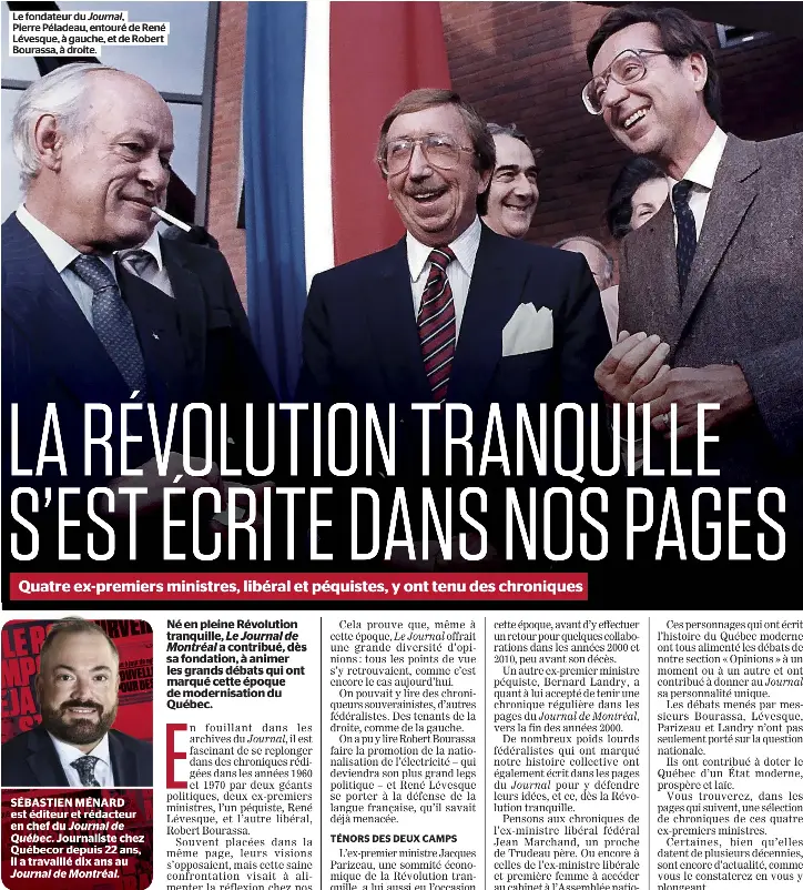 LA RÉVOLUTION TRANQUILLE S’EST ÉCRITE DANS NOS PAGES - PressReader