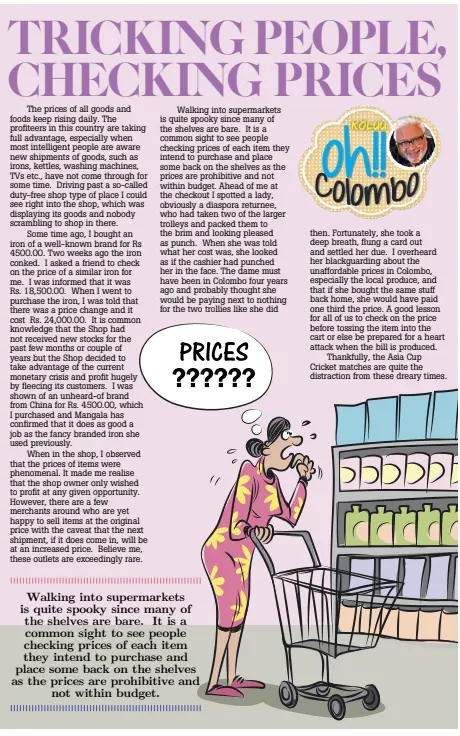 TRICKING PEOPLE, CHECKING PRICES - PressReader