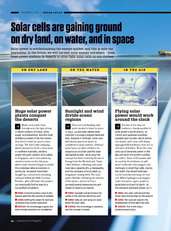 Solar cells are gaining ground on dry land, on water, and in space - PressReader