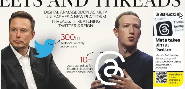 BIG GUYS CLASH OVER TWEETS AND THREADS - PressReader