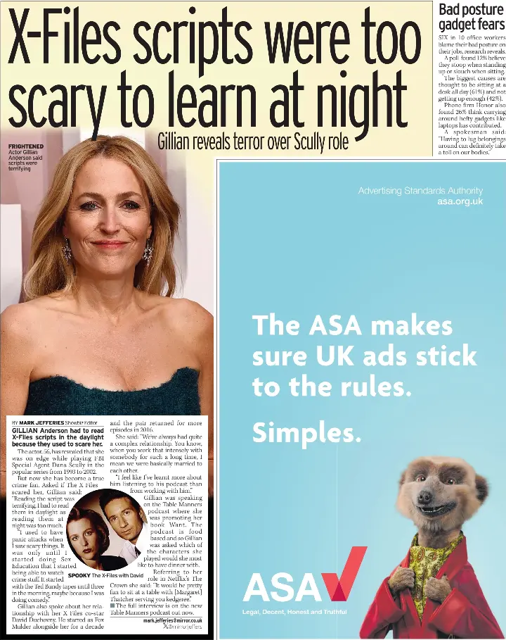 X-files scripts were too scary to learn at night - PressReader