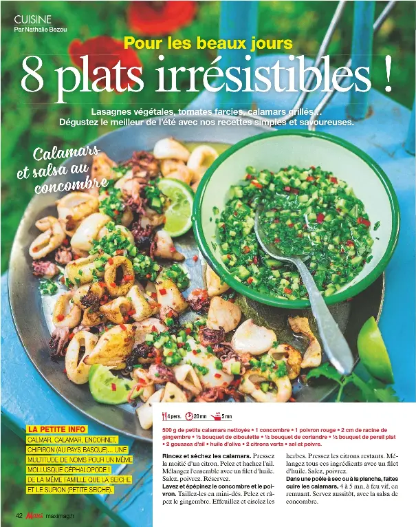 Calamars et salsa au concombre - PressReader
