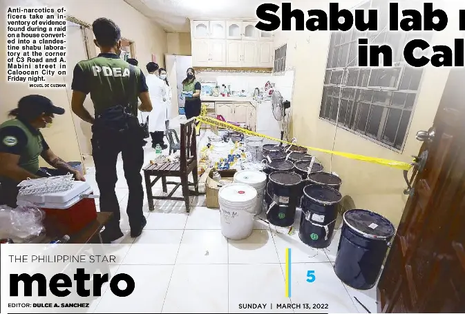 Shabu lab raided in Caloocan - PressReader