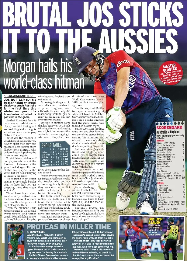 BRUTAL JOS STICKS IT TO THE AUSSIES - PressReader