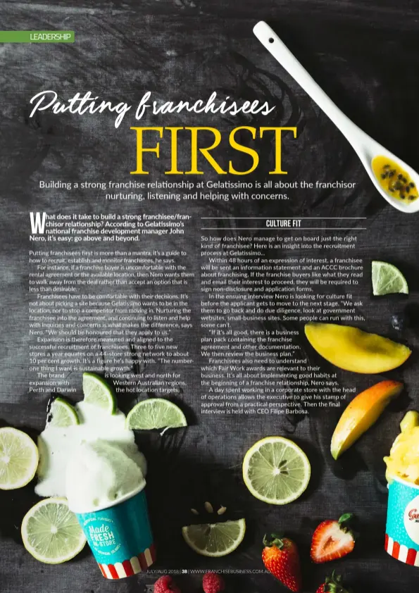 PUTTING FRANCHISEE­S FIRST - PressReader