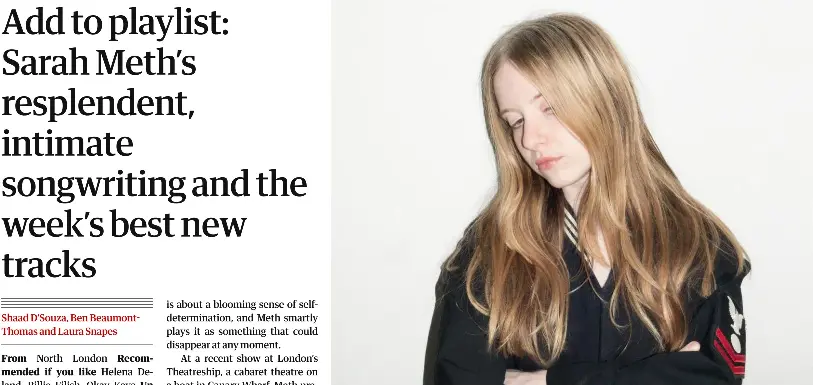 Add to playlist: Sarah Meth’s resplenden­t, intimate songwritin­g and ...