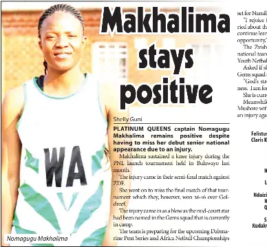 Makhalima stays positive - PressReader