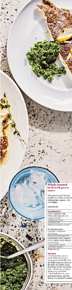 Whole roasted brill with green sauce - PressReader