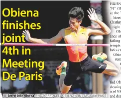 Obiena finishes joint 4th in Meeting De Paris - PressReader