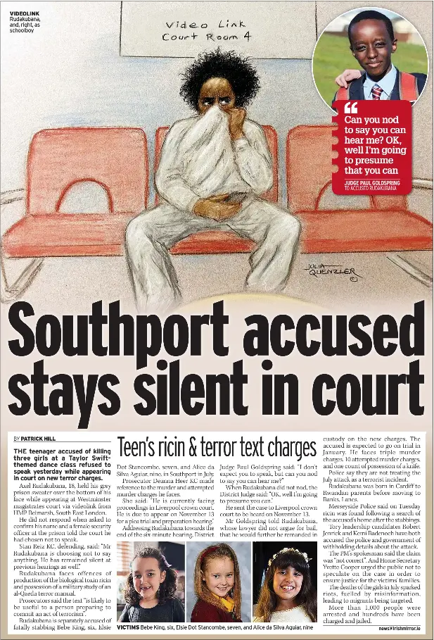 Southport accused stays silent in court - PressReader