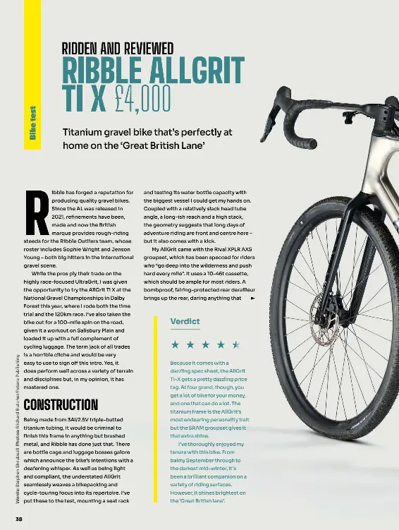 RIBBLE ALLGRIT TI X £4,000 - PressReader