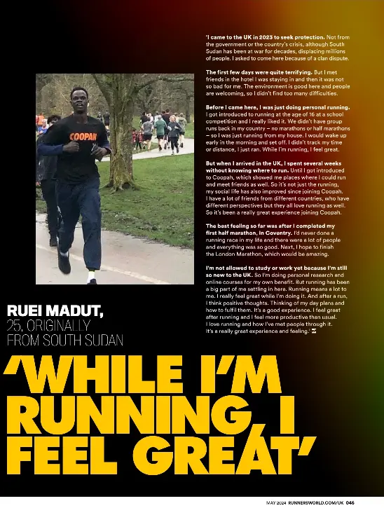 ‘WHILE I’M RUNNING, I FEEL GREAT’ - PressReader