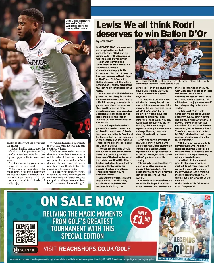 Lewis: We all think Rodri deserves to win Ballon D’Or - PressReader