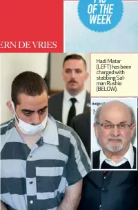 STABBING SHOCKER Rushdie on the road to recovery - PressReader