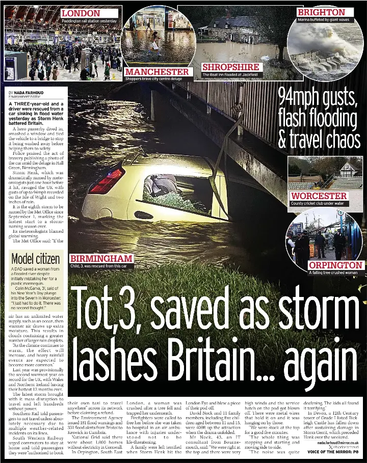 Tot,3, saved as storm lashes Britain... again - PressReader