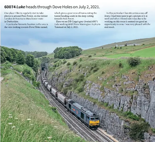 60074 Luke heads through Dove Holes on July 2, 2021. - PressReader
