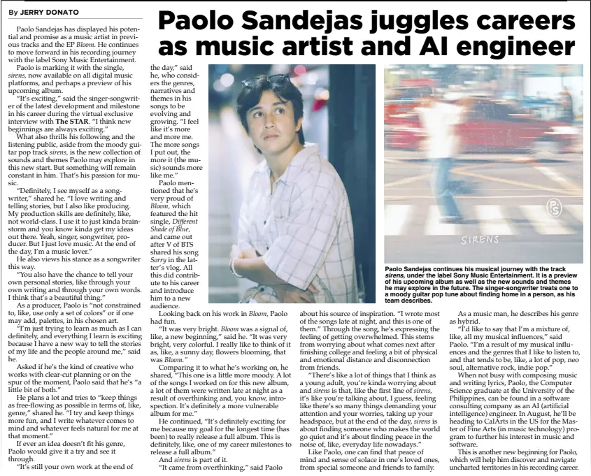 Paolo Sandejas juggles careers as music artist and AI engineer ...