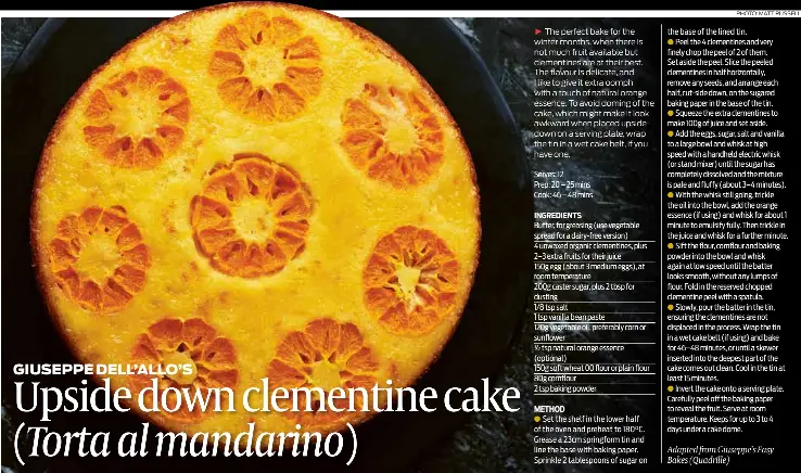Upside down clementine cake (Torta al mandarino) - PressReader