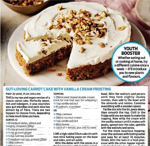 GUT-LOVING CARROT CAKE WITH VANILLA CREAM FROSTING - PressReader