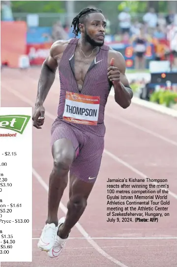 Jamaican Kishane Thompson odds on favourite to win men’s 100m gold at ...