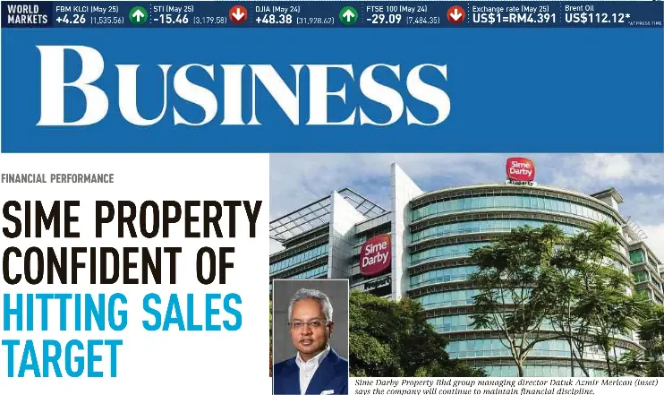 SIME PROPERTY CONFIDENT OF HITTING SALES TARGET - PressReader