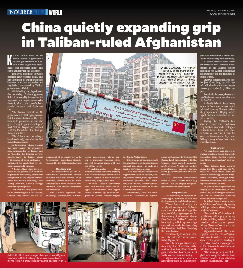 China quietly expanding grip in Taliban-ruled Afghanista­n - PressReader