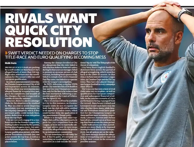 RIVALS WANT QUICK CITY RESOLUTION - PressReader