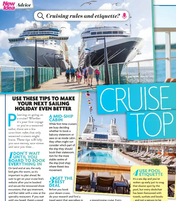 CRUISE EXPERTS' TOP TIPS - PressReader
