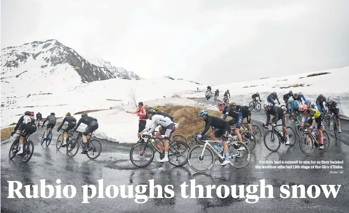 Rubio ploughs through snow - PressReader