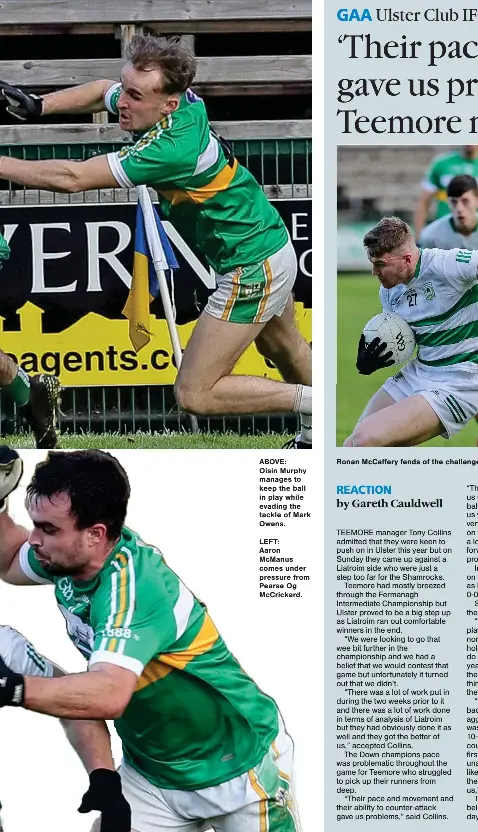 ‘Their pace and movement gave us problems’, admits Teemore manager Collins - PressReader