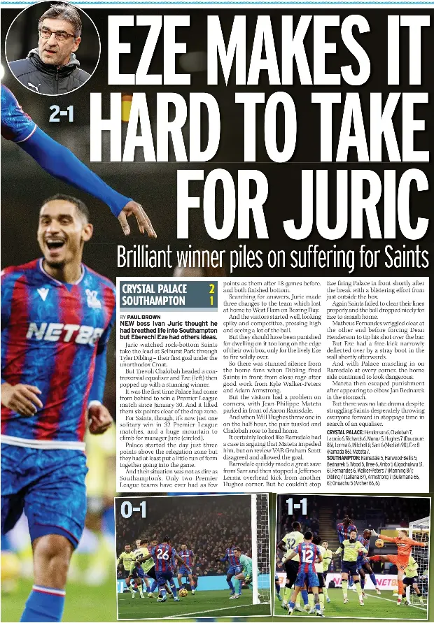 EZE MAKES IT HARD TO TAKE FOR JURIC - PressReader