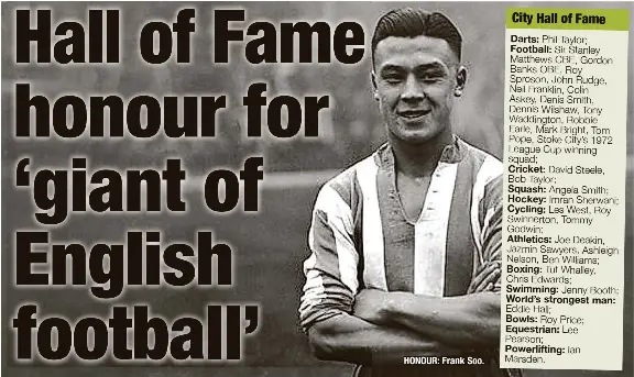 HALL OF FAME HONOUR FOR ‘GIANT OF ENGLISH FOOTBALL’ - PressReader