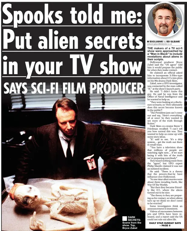 Spooks told me: Put alien secrets in your TV show - PressReader